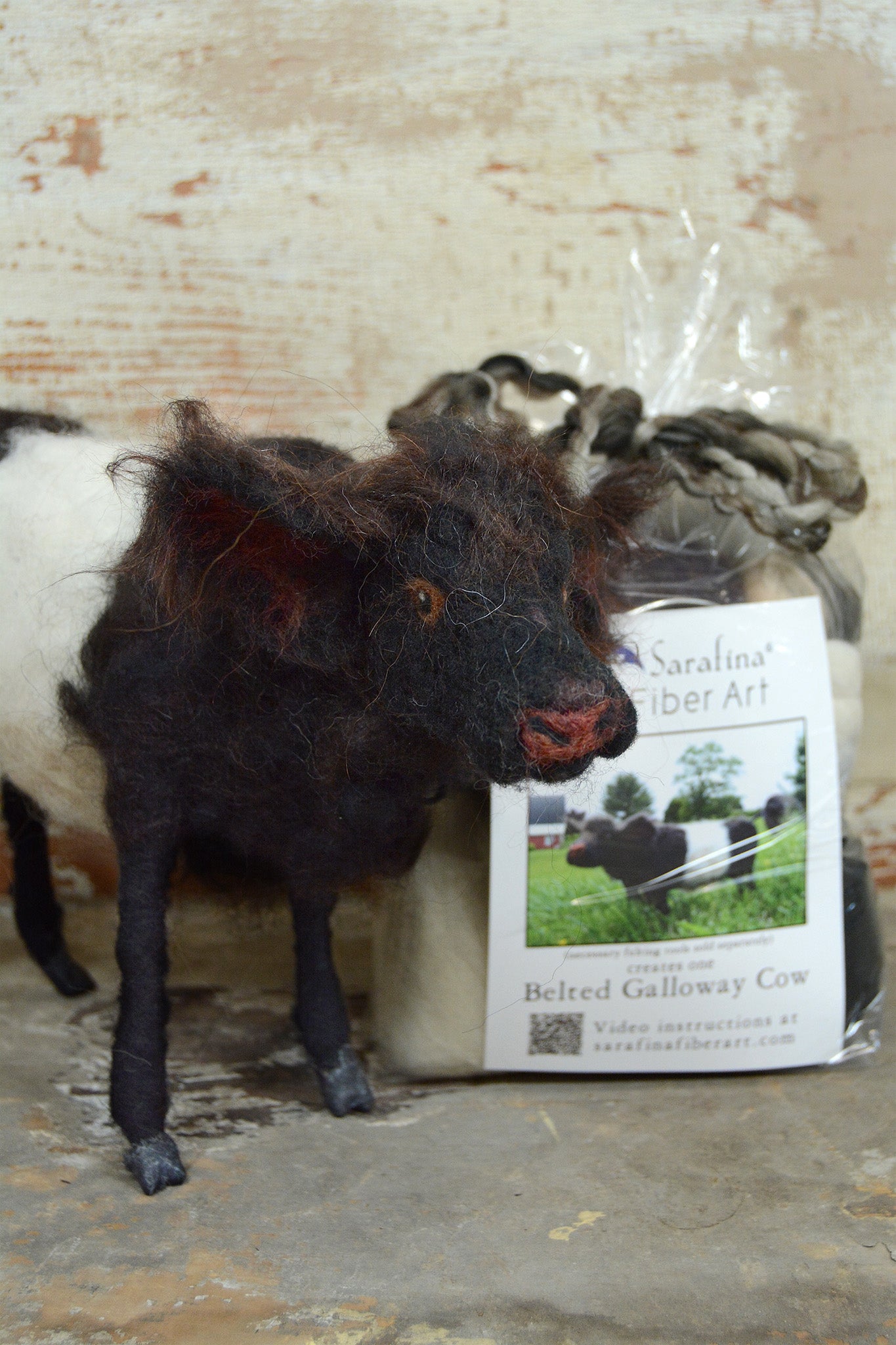 Supply Pack for Needle Felted - Belted Galloway Cow – Sarafina Fiber Art