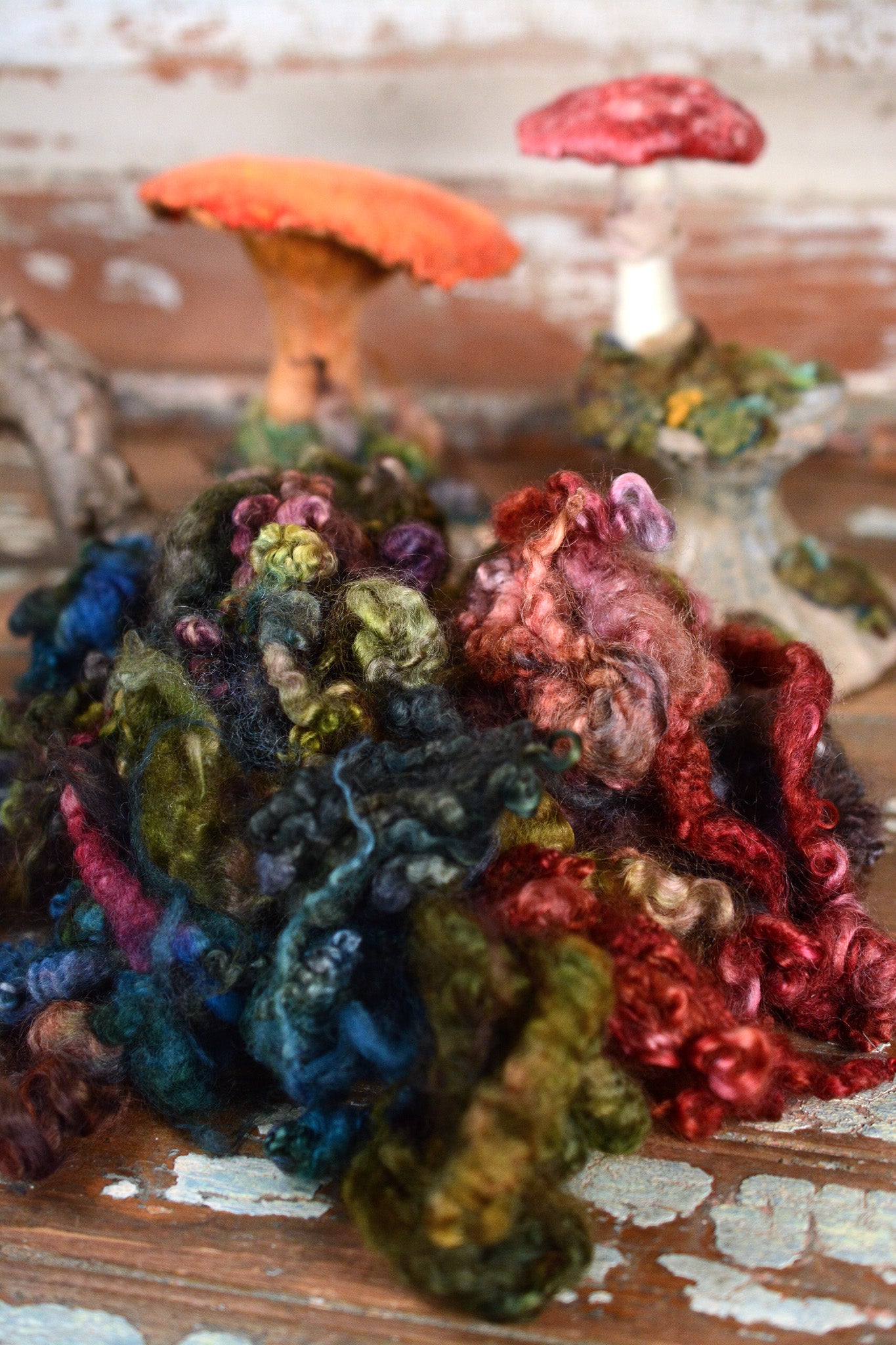 Dyed Border Leicester Locks - Forest Floor 2 oz – Sarafina Fiber Art